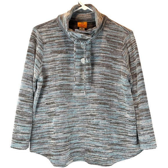 Ruby Rd. | Sweaters | Ruby Rd Pullover Mock Neck Sweater Blue Heather ...